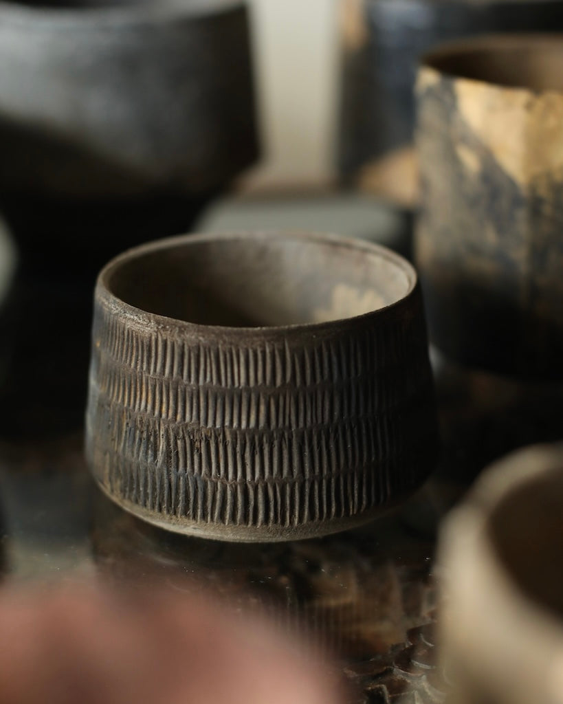 Glenn Dane 'Cup with hand carved texture from sustainably sourced ash ...