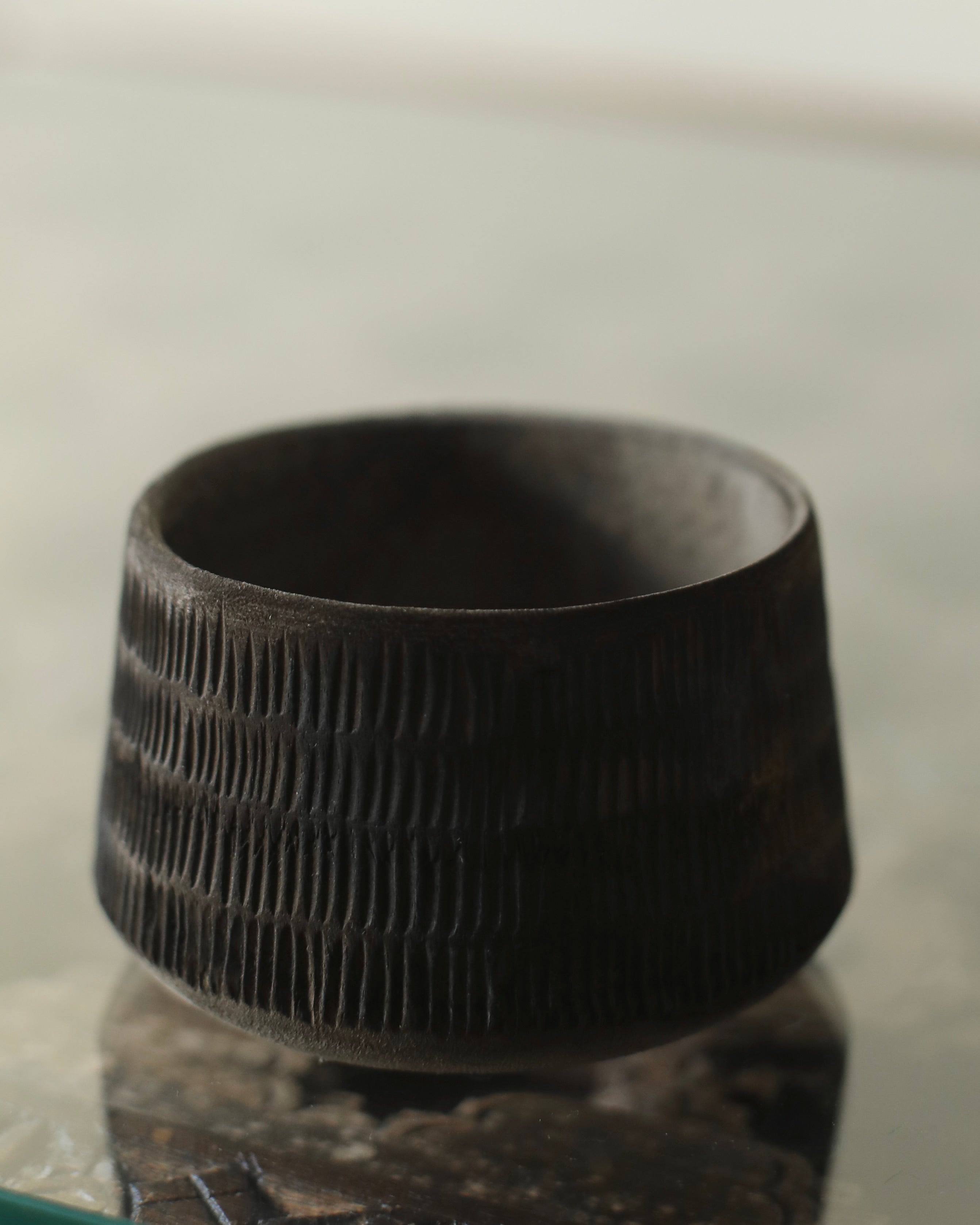 Glenn Dane 'Cup with hand carved texture from sustainably sourced ash ...
