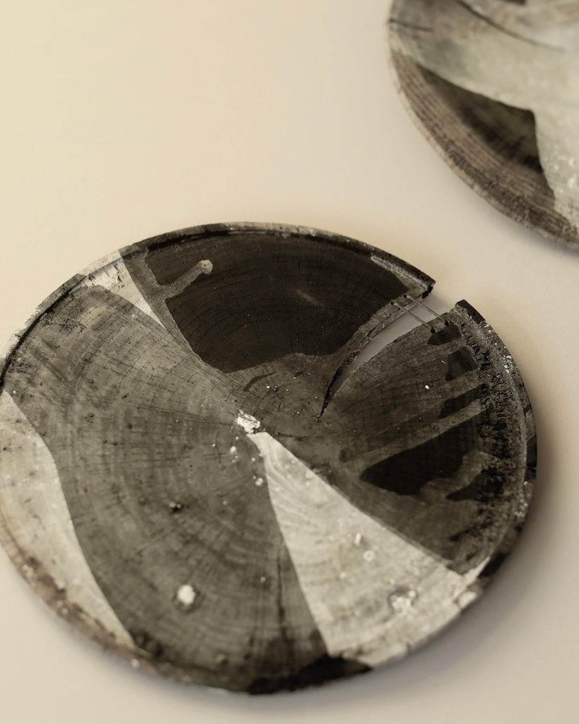 Glenn Dane 'Plate from a local responsibly sourced oak, with iron oxid ...